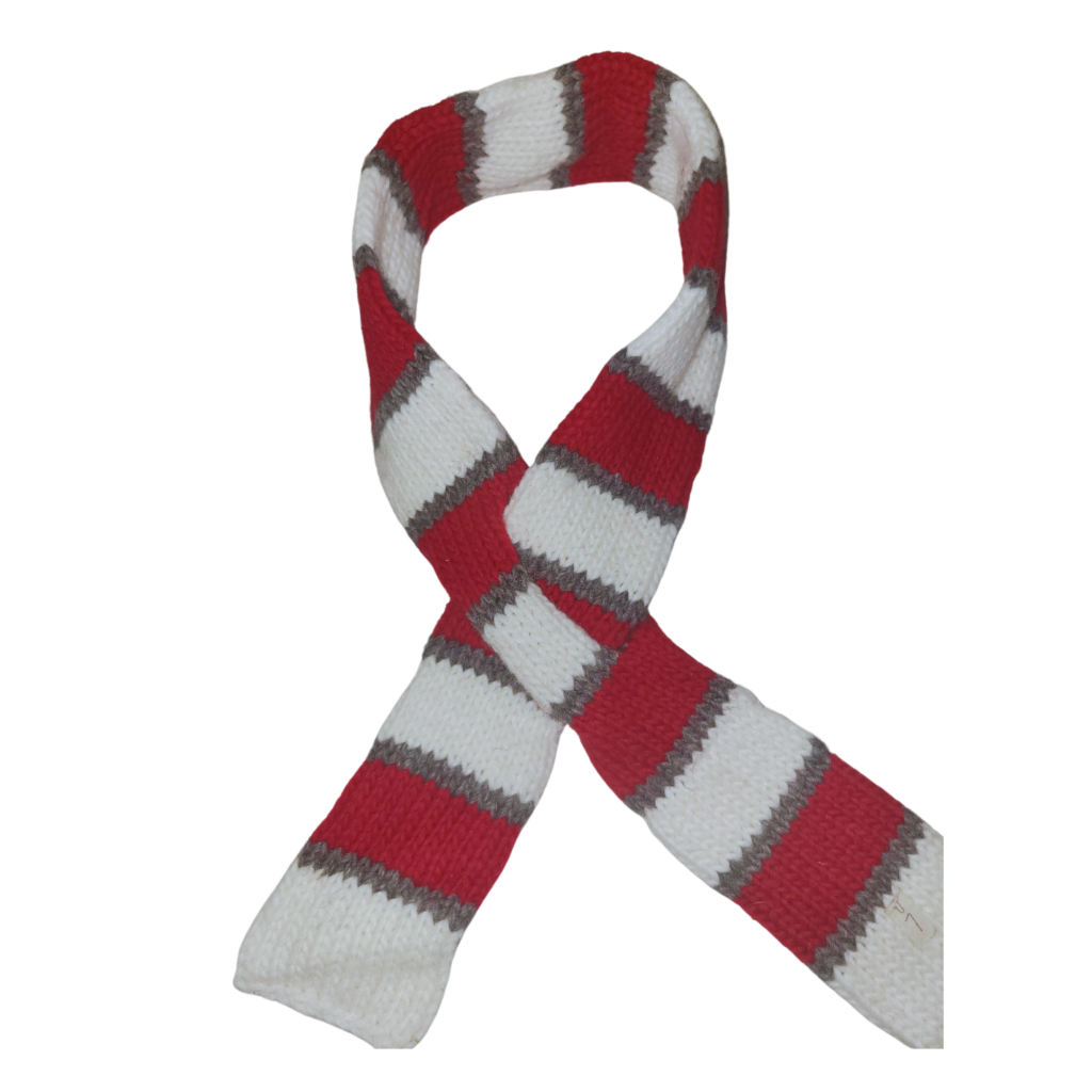 Red and White Candy Cane Striped Dog Scarf