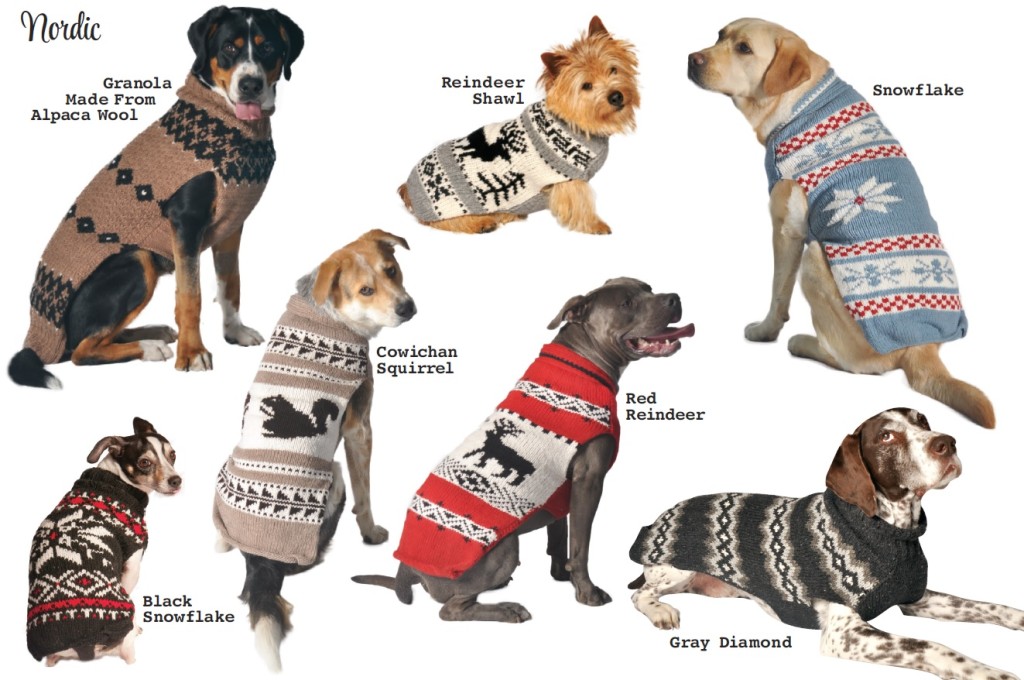 Red Reindeer Shawl Dog Sweater - Chilly Dog